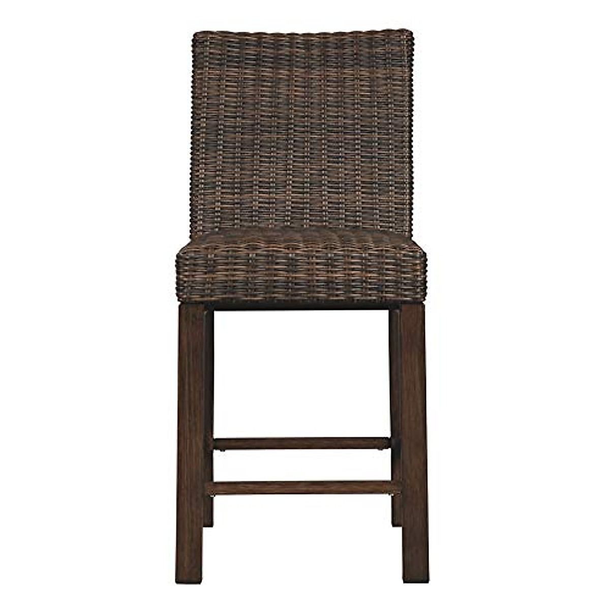 Signature Design by Ashley Paradise Trail Outdoor 27.5" Wicker Patio Barstool, 2 Count, Brown