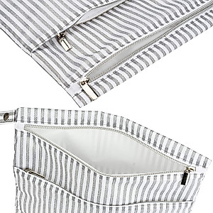 BABEYER 2Pcs Wet Dry Bags for Baby Cloth Diapers Waterproof Washable Reusable with Two Zipper Pockets for Dirty Gym Clothes, Travel, Beach Pool Daycare Soiled baby Accessories