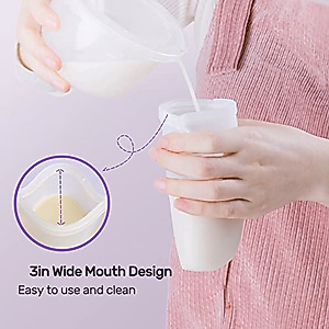 Nuliie 7 Pcs Silicone Breastmilk Storage Bags Reusable, 8oz/240ml Double Leak-Proof Breastmilk Freezer Bags, BPA Free Self-Standing Milk Bags for Breastfeeding, Baby Food Pouches