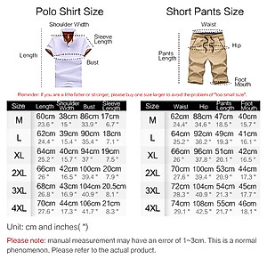 Masbono Sports Suit Men's Pure Cotton Short-sleeved Lapel Polo Shirt & Summer Casual Solid Color Fifth Pants Two-piece Set (White&Brown&Khaki, 3X-Large)