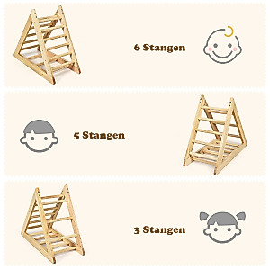 INFANS Kids Wooden Triangle Climber, Toddler Climbing Toys with 3 Different Climbing Ladders, Indoor Playful Climbing Toys with Stable Structure, Gift for 3+ Boys Girls