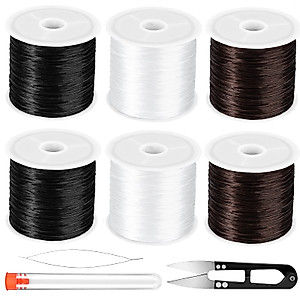 6 Rolls 0.8mm Elastic String for Bracelets, 1181Ft Stretchy String for Bracelets Jewelry Making, Seed Beads, Pony Beads