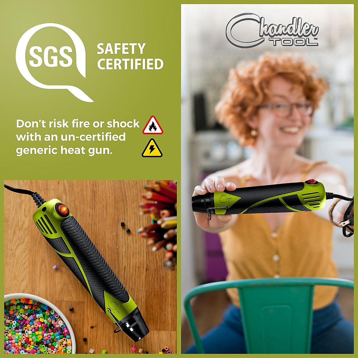 Heat Gun for Crafts, Mini Dual Temp Hot Air Gun Tool for Epoxy Resin, Shrink Wrapping, Vinyl Wrap, Embossing, Electronics, Candle Making, Sublimation, Phone Repair & DIY (Pink)