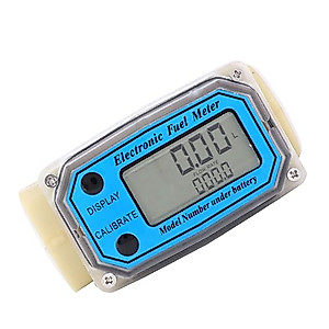 Baxnore 10‑90L / min 1in BSPT Flowmeter, Mini Digital Worm Wheel Flowmeter, Kerosene Fuel Flowing Meter, Digital Fuel Meter for Measure Kerosene Gasoline