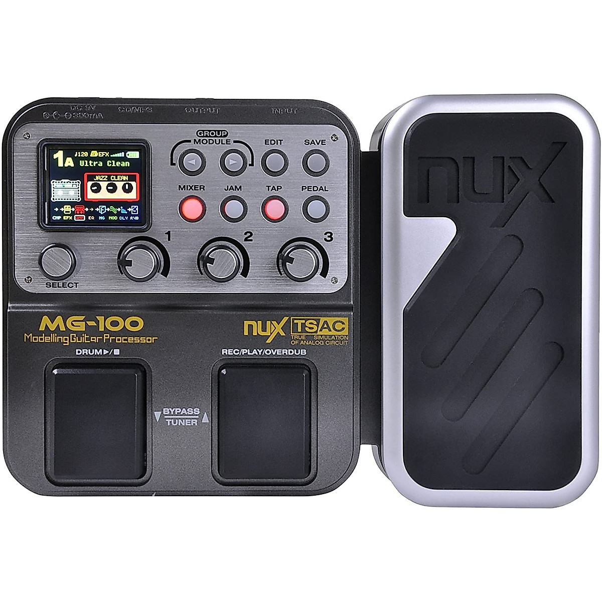 Briskdrop NUX MG 100 Multi Effects Pedal Processor Bundle with Snark Tuner and Dunlop Pick Pack mg100bundle 0