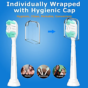BrightDeal Replacement Toothbrush Heads for Philips Sonicare ProtectiveClean 4100 5100 6100 DailyClean DiamondClean EasyClean PowerUp Plaque Control Gum Health C2 G2 HX6817/01 HX6857/11 White, 4 Pack