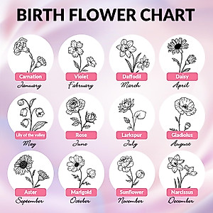 Personalized Tumbler with Birth Month Flower, Custom Tumbler with Name Insulated Cup Reusable Stainless Steel Water Bottle Travel Mug Mother Birthday Gifts for Women