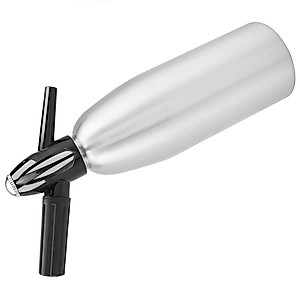 Raguso Soda Bottle Fashionable Attractive Alloy Soda Syphon Bottle Seltzer Portable Siphon Carbonated Seltzer Water Maker With Pressure Regulator for Mojitos Cocktails Juice Drinks(Silver) Sodamaker