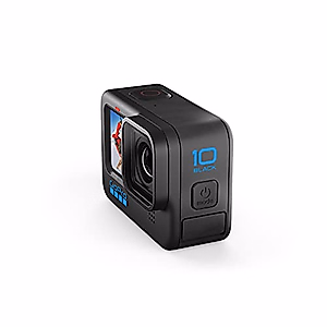 GoPro HERO10 Black - Waterproof Action Camera with Front LCD and Touch Rear Screens, 5.3K60 Ultra HD Video, 23MP Photos, 1080p Live Streaming, Webcam, Stabilization