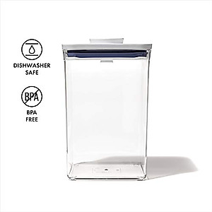 OXO Good Grips POP Container – Airtight 4.4 Qt for Flour and More Food Storage, Square, Clear
