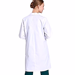 CLanItris Unisex White Lab Coat Long Sleeve Uniforms 40 inch Classic Fit with 3 Pocket (White, 3X-Large)