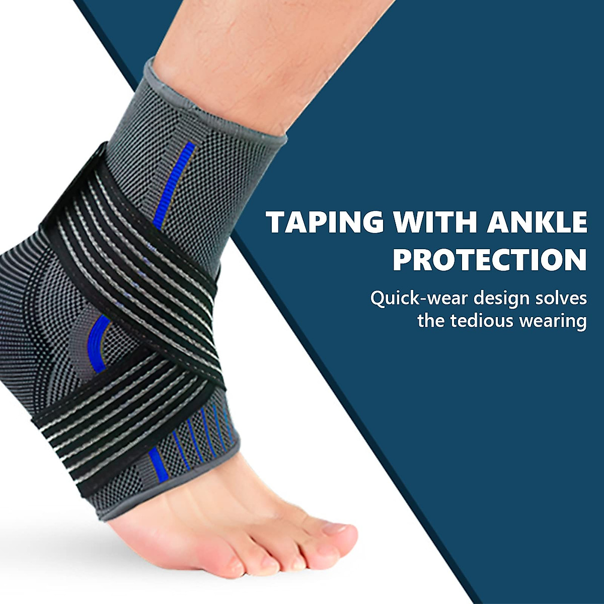 Ankle Support Brace for Men & Women,Foot Sleeve Adjustable Compression Ankle Support for Achilles Tendon Support & Plantar Fasciitis,Stabilize Brace-Eases Ankle Joint Pain & Sprained Ankle (Large)
