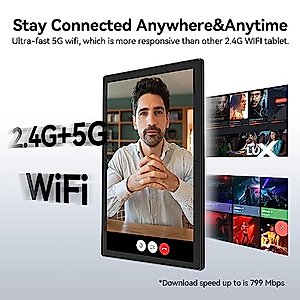 【2023 Newest Tablet】Android 12 Tablet with Keyboard, 16(8+8)GB RAM 128GB ROM 1TB Expand Tablets 10 inch, 2.4G/5G WiFi Tablet Android, Octa-Core 1920 * 1200 IPS Display 13MP Camera, 7000mAh, GPS, Black