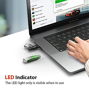 Aiibe 64GB Flash Drive 2 Pack 64GB USB Flash Drive Thumb Drive Zip Drive USB 2.0 Memory Stick USB Drive with Keychain (64G, 2 Colors: Black Green)