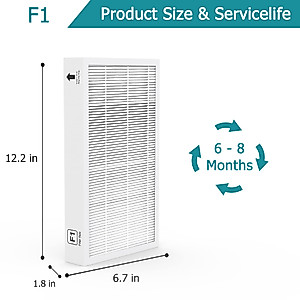 Vegebe 2-Pack F1 H13 True HEPA Filter Replacement, Compatible with 3M Filtrete C01 T02 Air Purifier