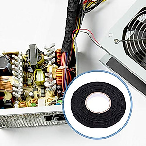 Keenso Felt Tape Automotive, Multipurpose Car Wiring Harness Tape Self Adhesive Anti Squeak Rattle Tape Dash, Black (9mm × 25m)