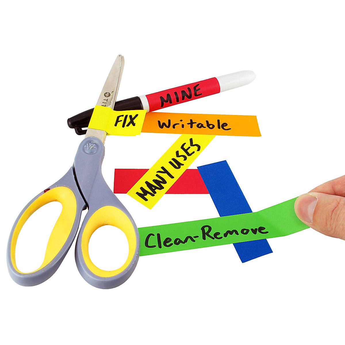 ChromaLabel 0.75 Inch Clean Remove Color Code Tape, 500 Inch Roll, Yellow