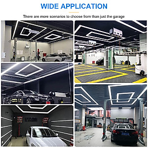 LZHOME LED Garage Light Fixture: High Brightness 39000LM LED Garage Ceiling Lights, Updated 46 inch Large Size Rectangle Light for Garage Shop Workshop Gym Car Detailing
