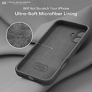 LOVE 3000 Designed for iPhone 16 Case, Premium Silicone with [Soft Anti-Scratch Microfiber Lining] Shockproof Protective Phone Case for Men Women Girls 6.1", Black