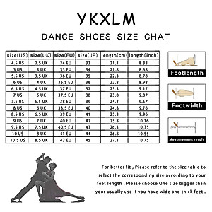 YKXLM Latin Ballroom Dance Shoes Closed Toe Dance Pumps Character Party Prom Dancing Pump,DY116-S,Silver-5.5,US 8