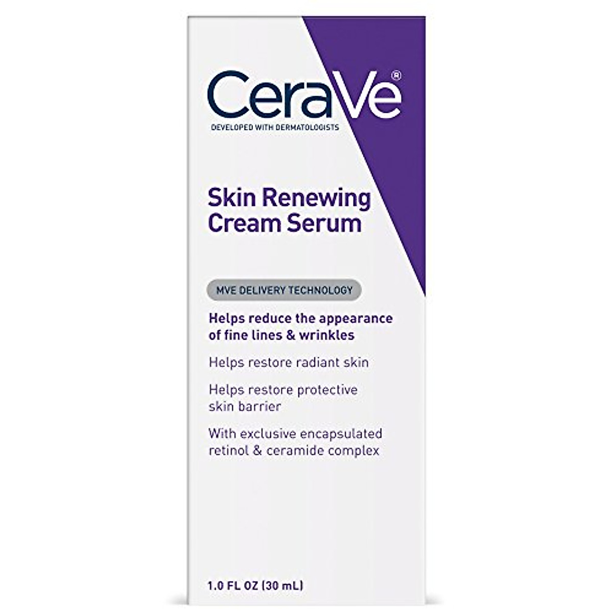 CeraVe Anti Aging Retinol Serum | Cream Serum for Smoothing Fine Lines and Skin Brightening | With Retinol, Hyaluronic Acid, Niacinamide, and Ceramides | 1 Ounce