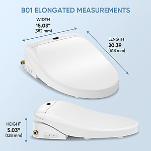 LEIVI Electric Bidet Smart Toilet Seat with Dual Control Mode, Adjustable Warm Water and Air Dryer, Ultra Slim Heated Toilet Seat, Oscillating and Pulsating Spray Wash, LED Nightlight, Elongated