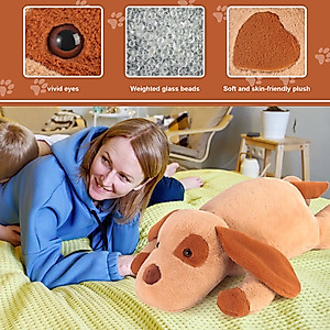 Large Dog Weighted Plush, 27 inch 5 lbs Dog Weighted Stuffed Animals for Kids Girls Adults Birthday Gift, Cute Charlie Dog Plush Toy Pillow Party Decorations