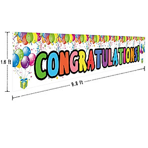 Large Congratulations Banner, 2024 Graduation Congrats Banner, Birthday Engagement Wedding Baby Shower Retirement Job Promotion Party Supplies Decorations (9.8 x 1.6 feet)