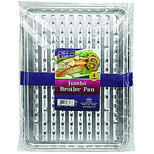 Heavy Duty Aluminum Foil Jumbo Broiler Pans (48 Count) - 16" x 11.7" 5 x 1.25" - Durable Silver Finish Pans, Perfect for Gatherings & Parties