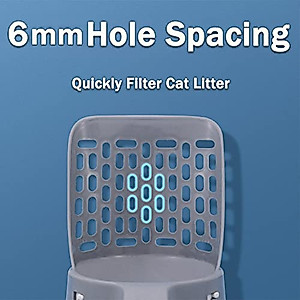 Cat Litter Scoop with Bag Holder, Integrated Detachable Deep Cat Litter Shovel with Poop Sifting and 120 Litter Bags