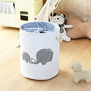 INough Baby Laundry Basket Elephant, Baby Girl Basket Large Baby Hamper for Nursery Boy, Kids Laundry Baskets, Nursery Hamper for Baby, Baby Nursery Decor for Livingroom Kidsroom Play Room