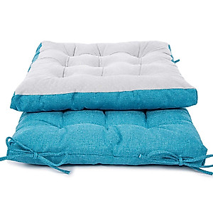 Rocking Chair Cushion Comfortable Tufted Seating Pads Non-Skid Backed Set of Cushion Back and Seat Bottom for Porch Rocker Outdoor Indoor Office Dining Chairs (24"x17" Back, 17"x17" seat, SkyBlue)