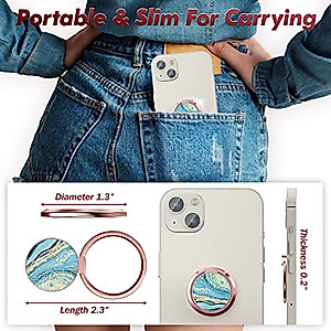 Cell Phone Ring Holder, Finger Ring Stand, 360 Degree Rotation Finger Ring Kickstand, Metal Grip Holder for Most Smart Phones, iPhone, Samsung, LG, Sony,(Blue)