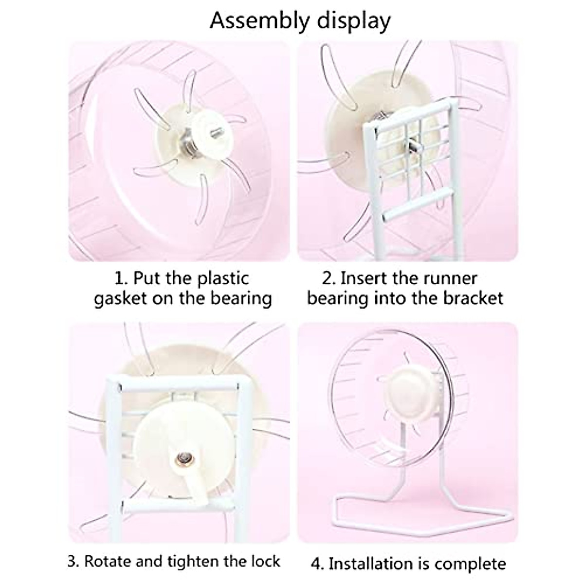 Super-Silent Hamster Exercise Wheels, Quiet Spinner Hamster Running Wheels with Metal Stand Quiet Spinner Plastic Running Wheel for Dwarf Syrian Hamster Gerbils Or Other Small Animals (10.6IN (27CM))