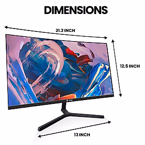 CRUA 24" Curved Monitor, FHD(1920×1080p) 2800R 100HZ, 99% sRGB Color Gamut Computer Monitors, 3-Sided Narrow Bezel and Filter Blue Light Function, Desktop PC Monitor(HDMI, VGA)- Machine Black