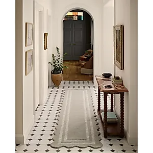 Loloi Chris Loves Julia Scottie Collection SCO-01 Fog/Ivory 2'-6" x 9'-9", .87" Pile Height, Runner Rug