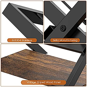 MAWEW Firewood Rack, Pack of 2, S304L Stainless Steel, Wood and Metal Structure, Rust-Resistant, Moisture-Proof, Easy to Clean, Space-Saving, Multi-Functional, Decorative, Foldable