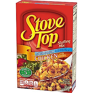 Stove Top Low Sodium Stuffing Mix for Chicken with 25% Less Sodium (6 oz Box)