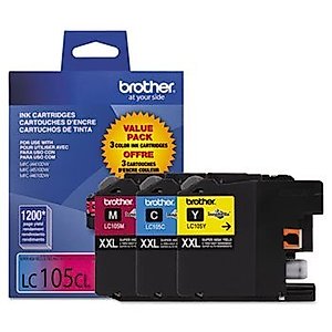 Brother LC1053PKS, LC-105, Innobella Super High-Yld Ink, 1200 Pg-Yld, CMY, 3/Pk [4 PACKS!!!]