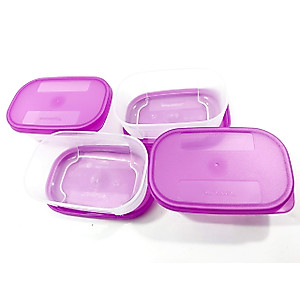 Tupperware Freezer Mini Mate 110 ml Plastic Container (Set of 4) with Free Handkerchief