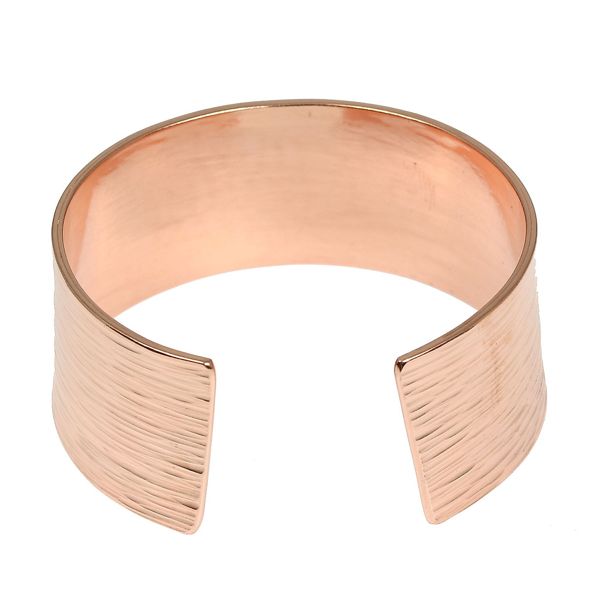 John S. Brana 1 Inch Wide Bark Copper Cuff Bracelet Handmade Jewelry - 100% Solid Uncoated Copper (8)