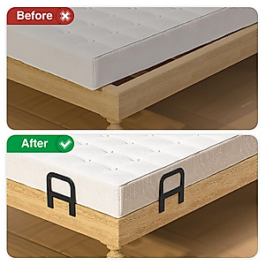 giffgiss 6 PCS Non Slip Mattress Gaskets - Adjustable Mattress Holder - Thicked Mattress Stopper Anti-Slip Mattress Gripper for Most Metal Bed Frames.