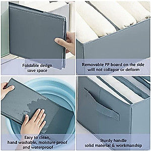 Wardrobe Clothes Organizer for Folded Clothes,Drawer Organizers for Clothing Foldable with Thickened Fabrics,Closet Storage With 9+9 Compartment Closet Organizer for Jeans Pants Bedroom Grey