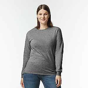 Gildan Heavy Cotton Long Sleeve T-Shirt, Style G5400, 2-Pack, Graphite Heather