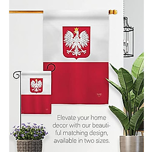 Breeze Decor Poland Garden Flag Regional Nation International World Country Particular Area House Decoration Banner Small Yard Gift Double-Sided, Made in USA