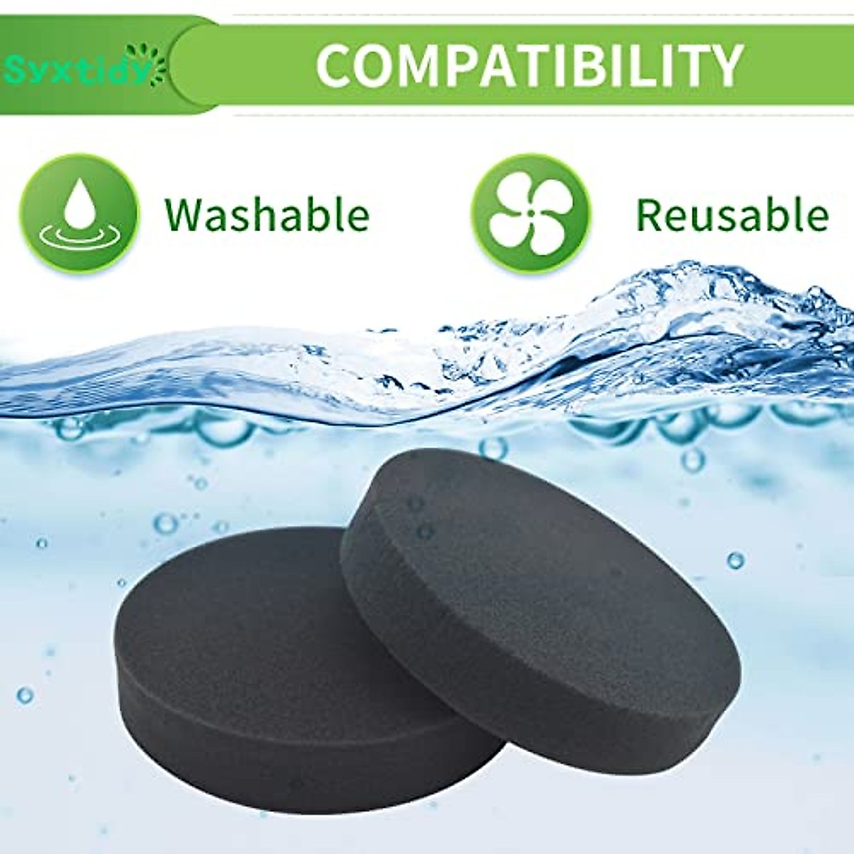 5 Pack Premotor Filter for Bissell Powerforce Helix Bagless Vacuum 2191, 2190, 2254, 2256, 1700,Foam Filters Replace Parts #1608225
