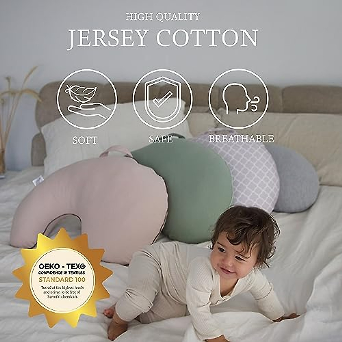 Pharmedoc Nursing Pillow for Breastfeeding – Breast Feeding Pillows for Mom - Bottle Feeding - Support for Mom and Baby - Pregnancy Maternity Pillows, Baby Shower Must Haves - Mocha