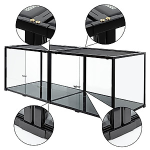 OIIBO Upgrade Extra-Long Reptile Terrarium, 72" x 24" x 24" Extra Large Spliceable Reptile Glass Tank with Double Front Sliding Doors for Adult Reptiles Boa Snake Bearded Dragon Gecko Etc