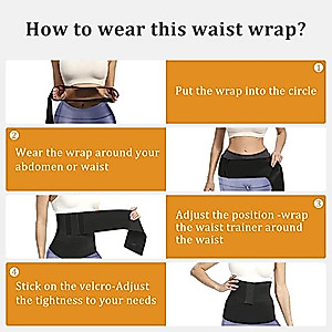 Dumoyi Waist Trainer for Women Lower Belly Fat, Wrap Waist Trainer for Women, Snatch Me Up Bandage Wrap, Plus Size Waist Wraps for Stomach, Waist Trimmer for Women Black
