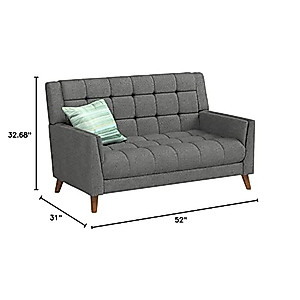 GDFStudio Christopher Knight Home Evelyn Fabric Loveseat, Dark Gray